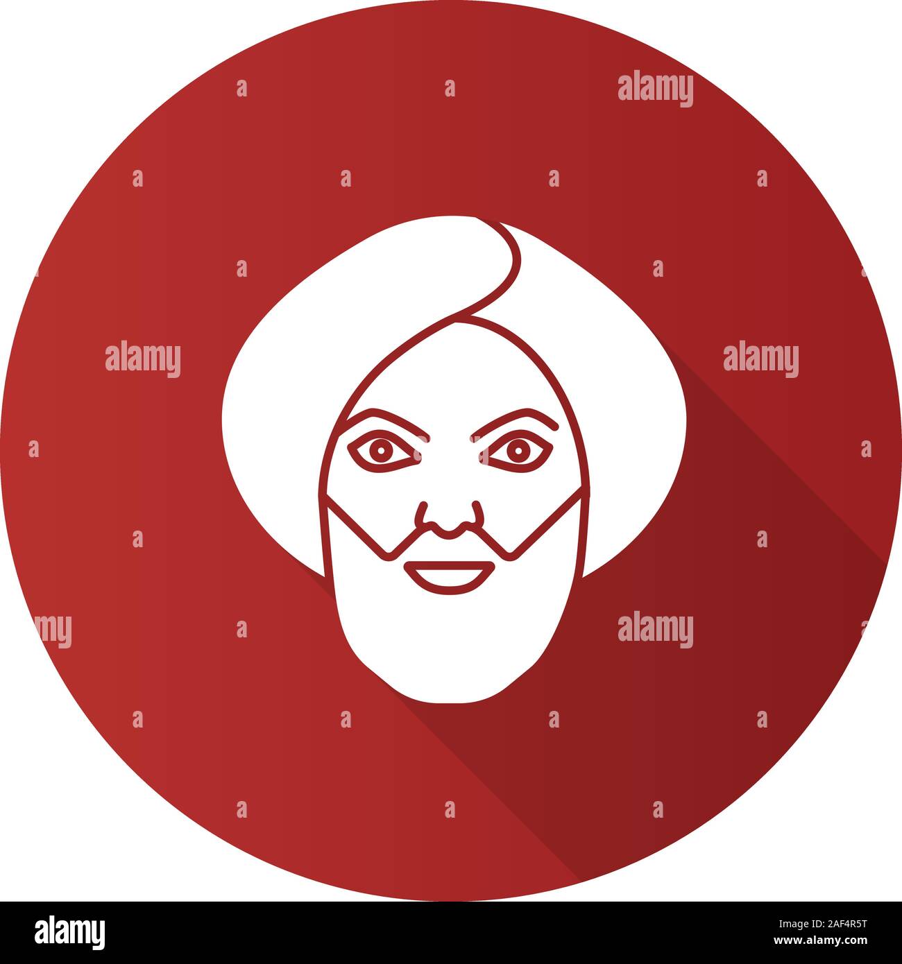 Man long beard red turban Stock Vector Images - Alamy
