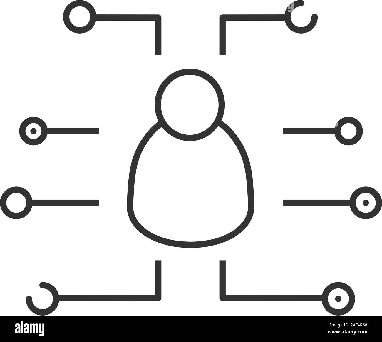 Digital user linear icon. Thin line illustration. Account. Login ...