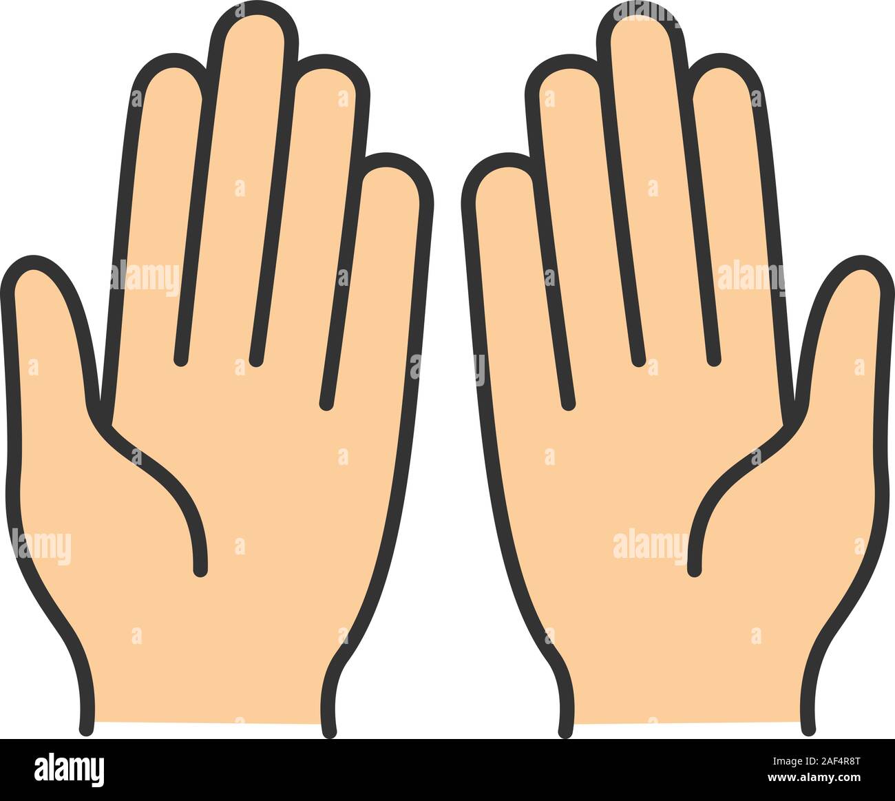 Muslim praying hands color icon. Palms. Asking to Allah. Isolated ...