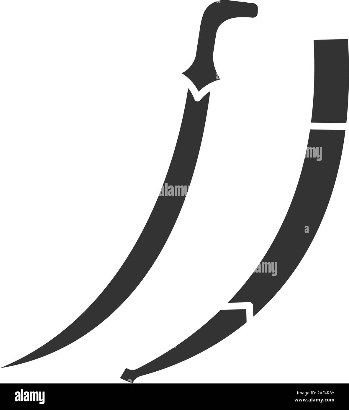 Scimitar sword glyph icon. Sabre. Muslim weapon. Islamic culture ...