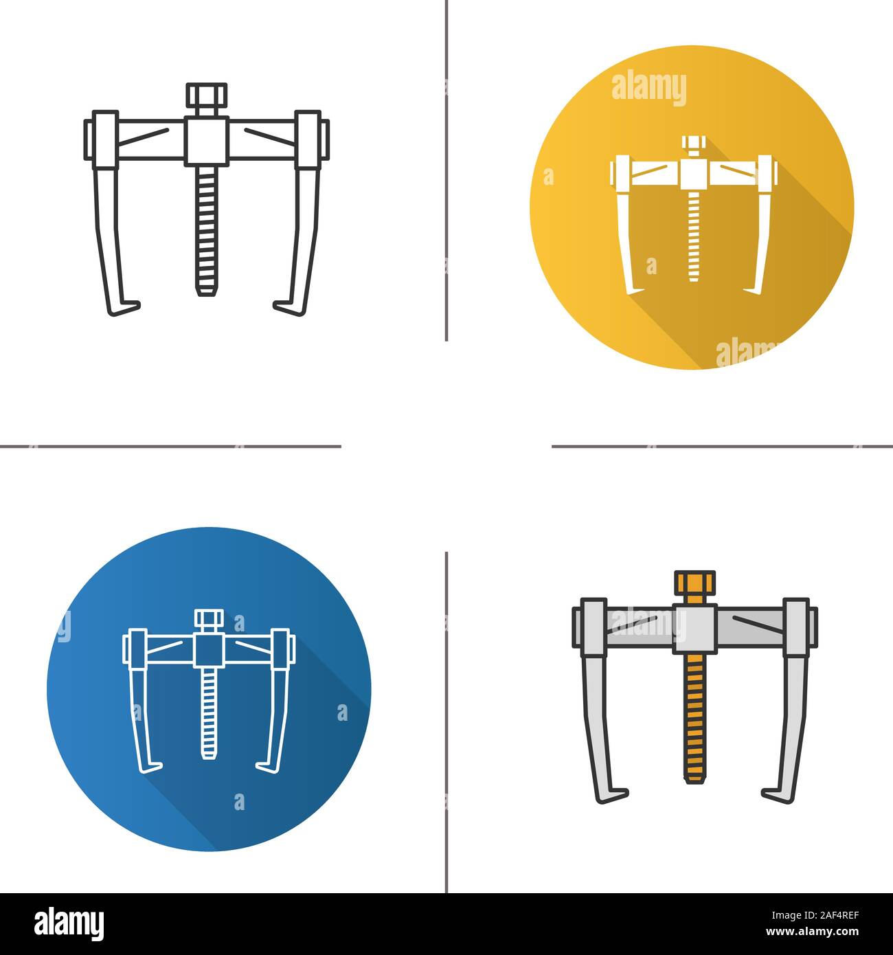 Bearing puller icon. Flat design, linear and color styles. Isolated ...