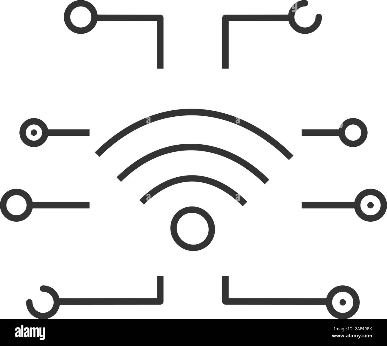 Wifi signal linear icon. Thin line illustration. Internet access ...