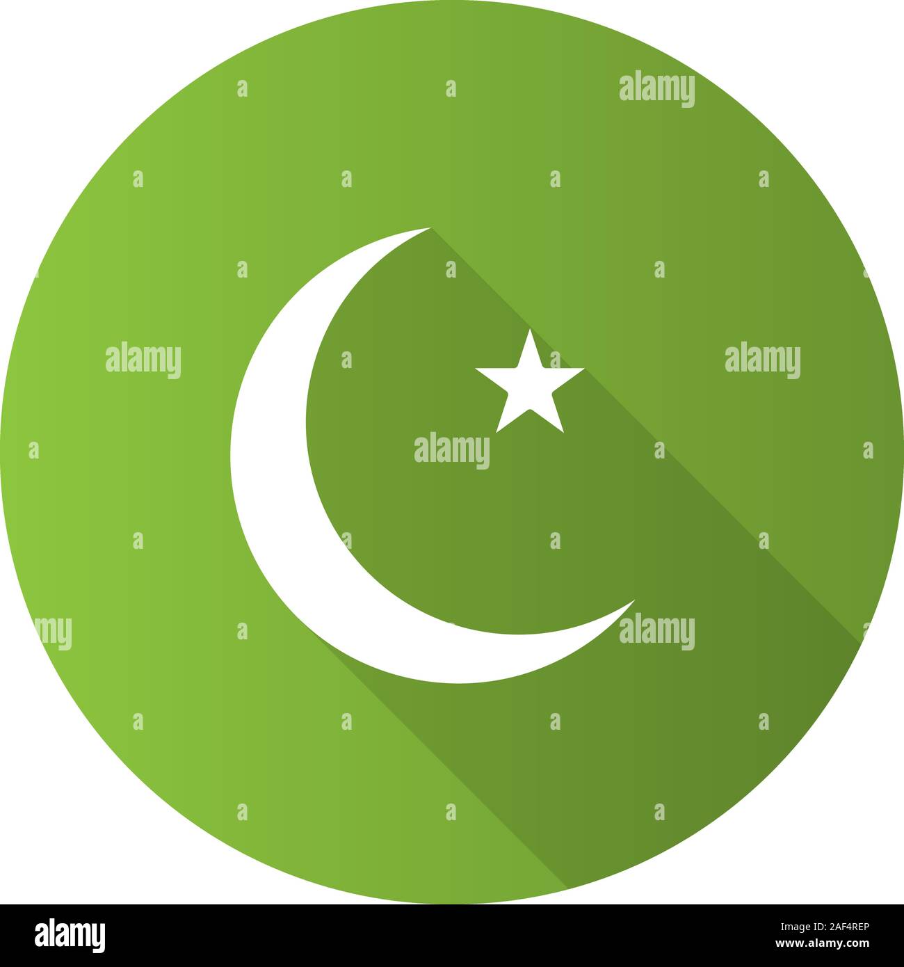Star and crescent moon flat design long shadow glyph icon. Ottoman flag ...