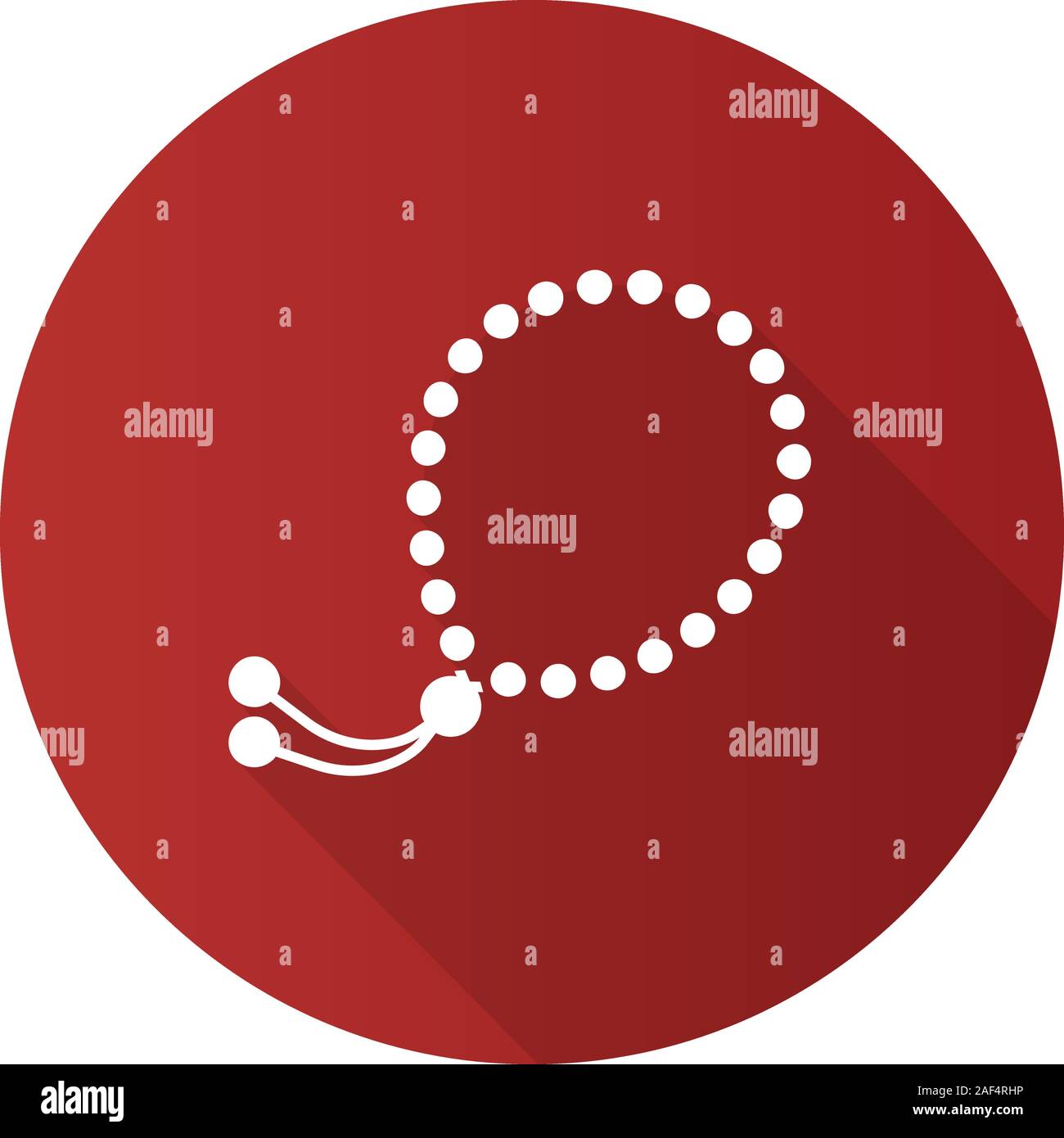 Misbaha Flat Design Long Shadow Glyph Icon Dhikr Tespih Vector