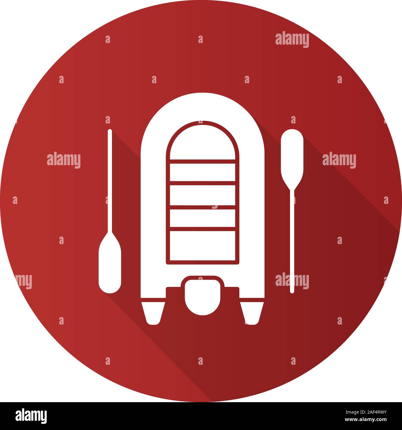 Rubber motor boat flat design long shadow glyph icon. Dinghy with ...