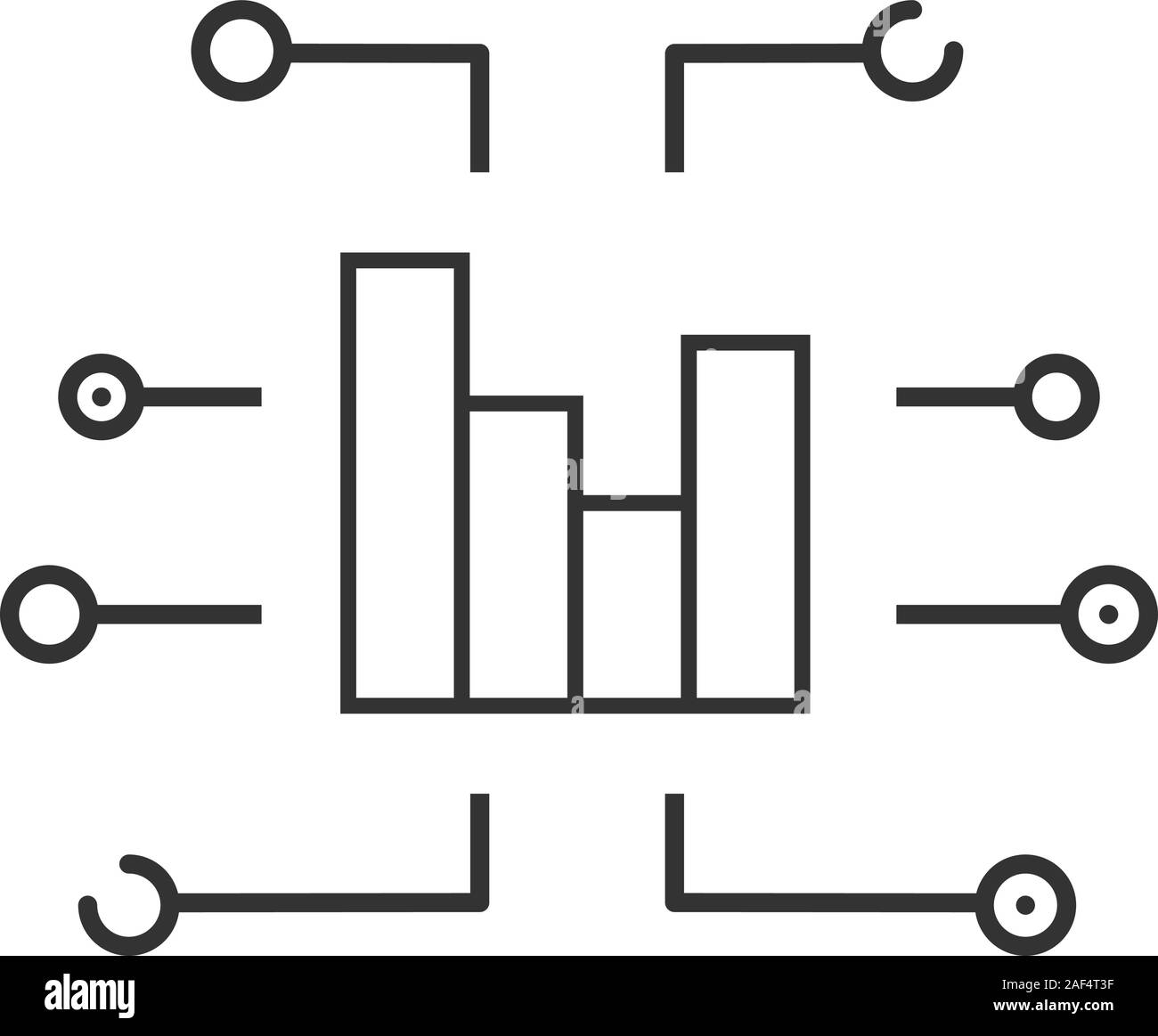 Device statistics linear icon. Thin line illustration. Analysis ...