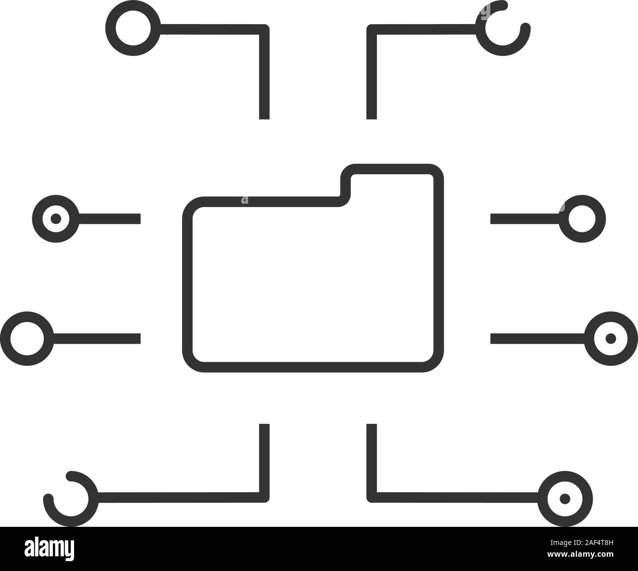 Digital data storage linear icon. Thin line illustration. Archive ...