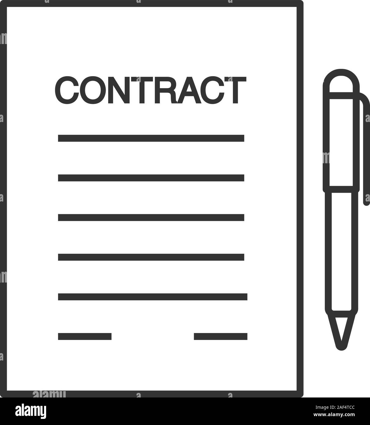 Business agreement, contract linear icon. Employment contract. Thin line illustration. Document ...