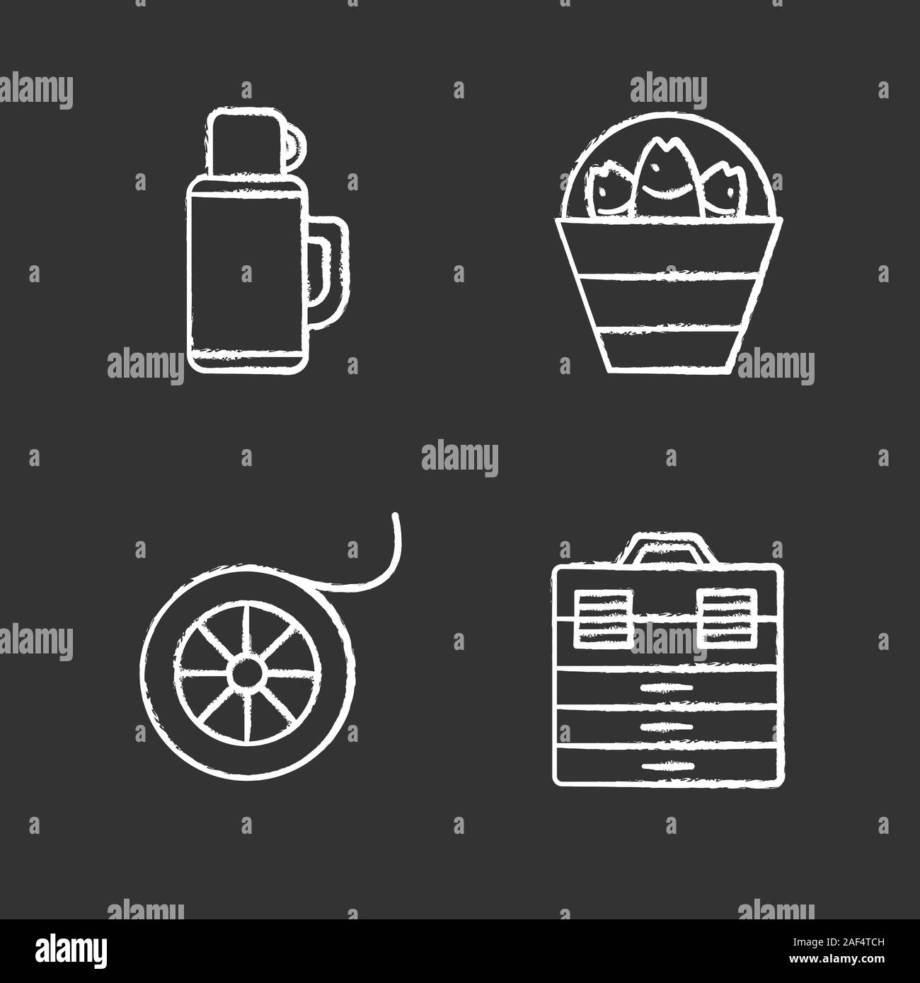 Bucket with fish linear Stock Vector Images - Alamy