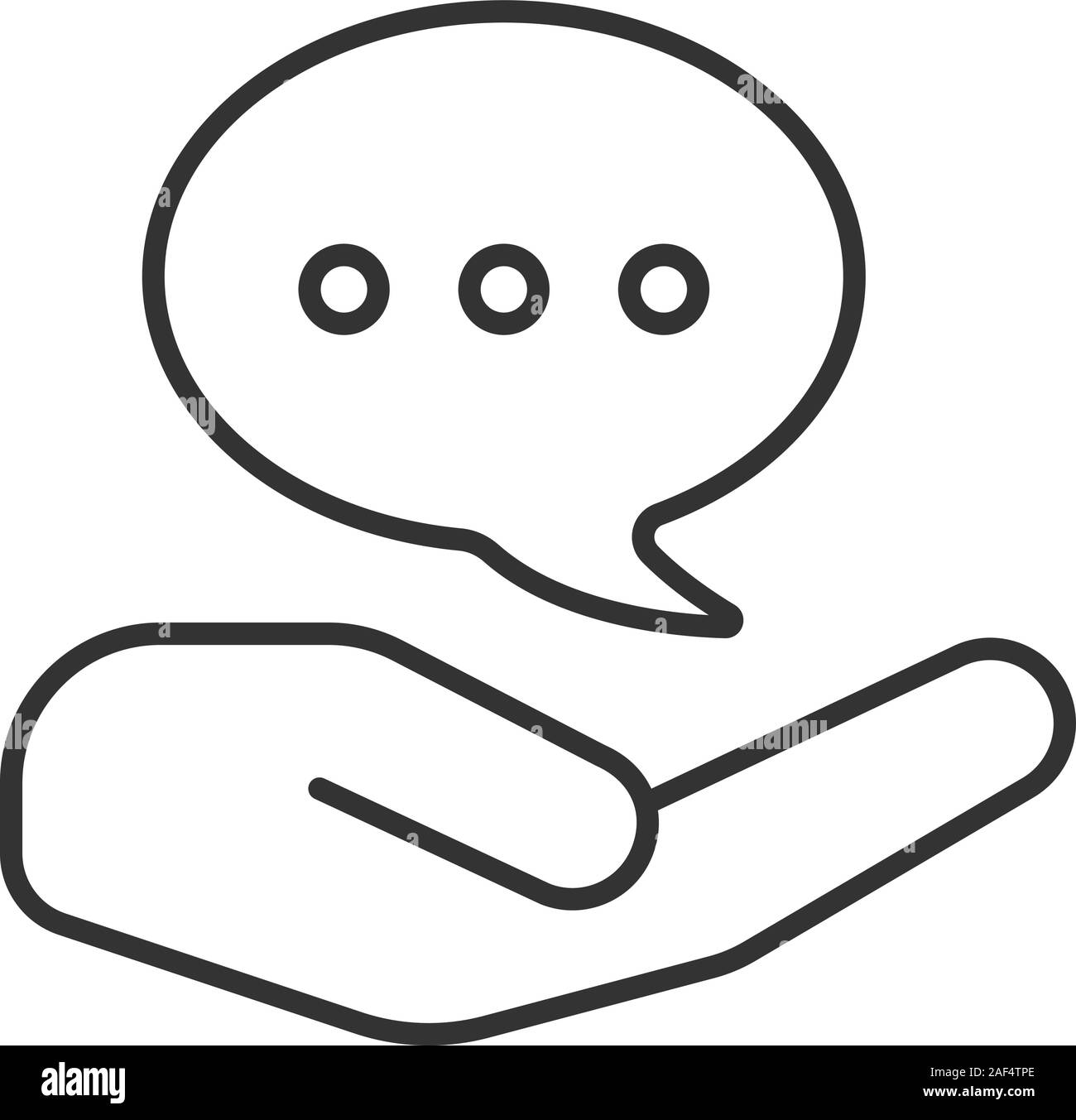 Open Hand With Speech Bubble Linear Icon Free Chatting Thin Line Illustration Communication
