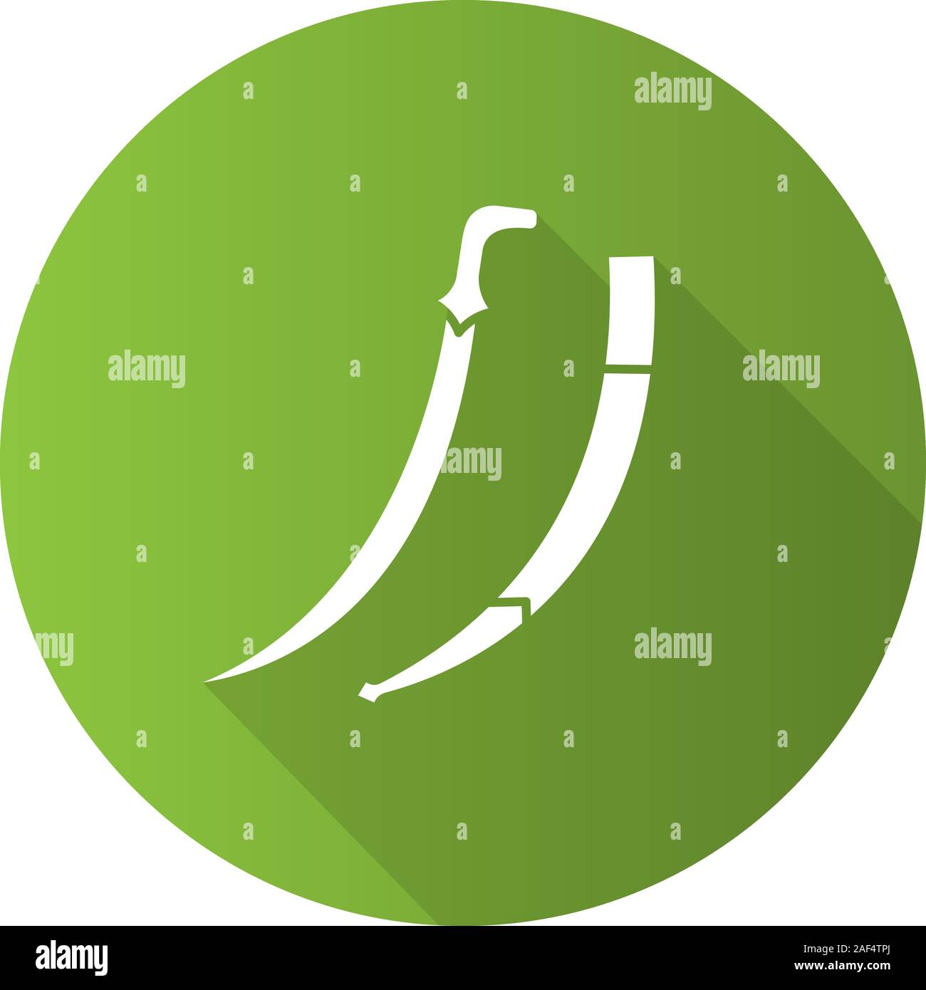 Scimitar sword flat design long shadow glyph icon. Sabre. Muslim weapon ...