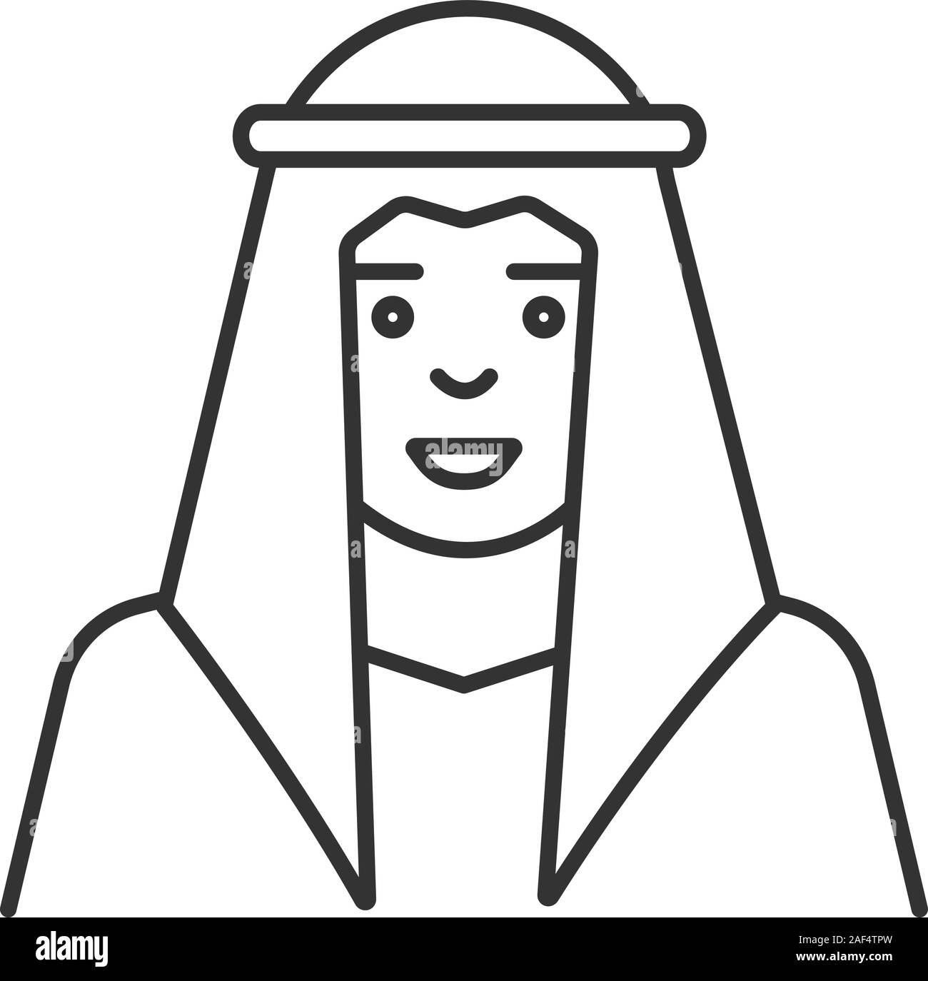 Sheikh linear icon. Muslim. Thin line illustration. Arab, turk. Contour ...