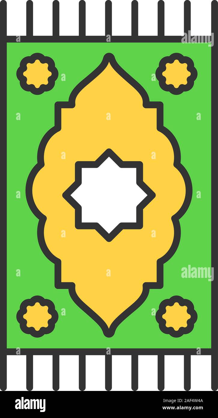 Praying mat color icon. Islamic culture. Carpet. Isolated vector ...