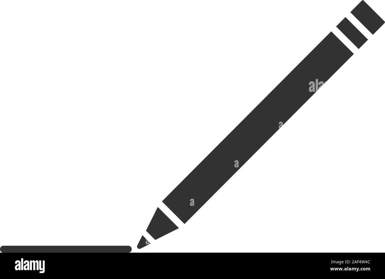 Drawing pencil glyph icon. Silhouette symbol. Editing. Graphic arts ...