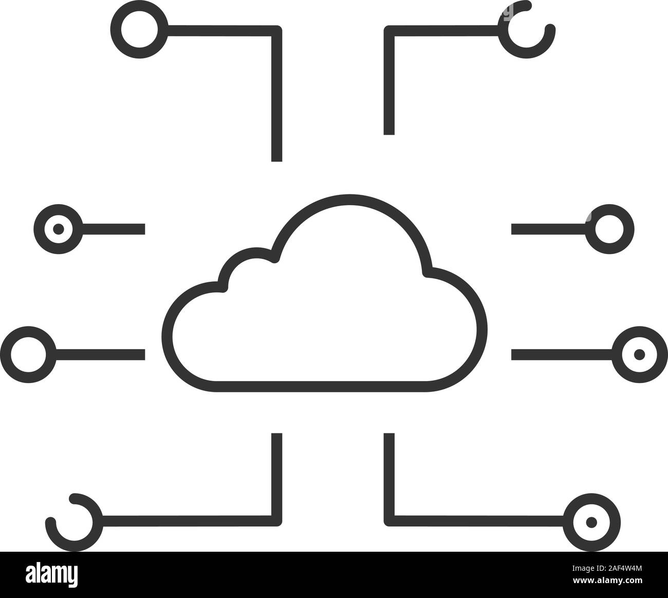 Cloud data storage linear icon. Thin line illustration. Webstorage ...