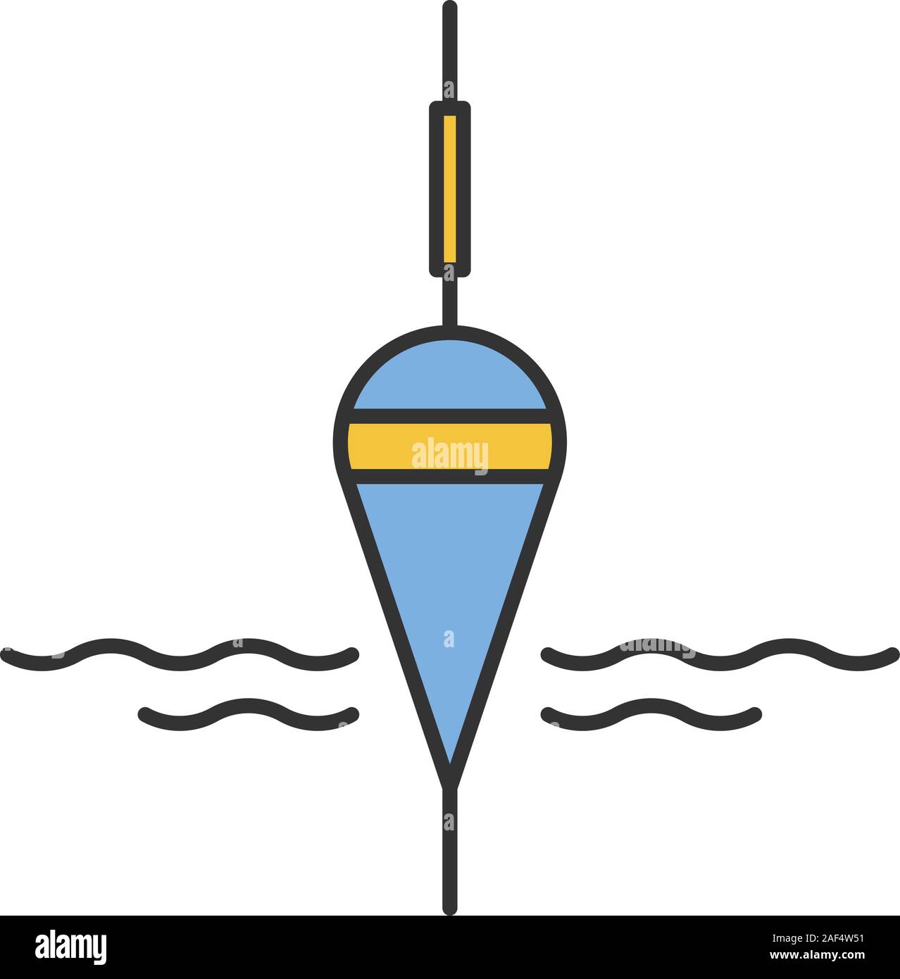 Fishing float color icon. Bobber. Angling equipment. Isolated vector ...