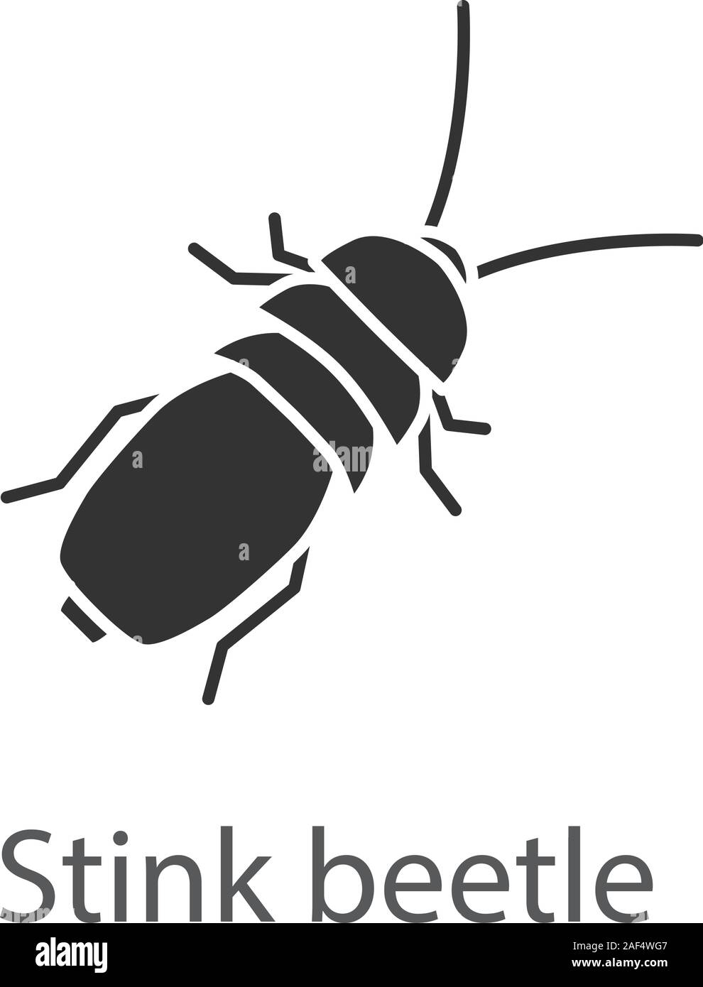 Stink beetle glyph icon. Insect. Bug. Silhouette symbol. Negative space ...