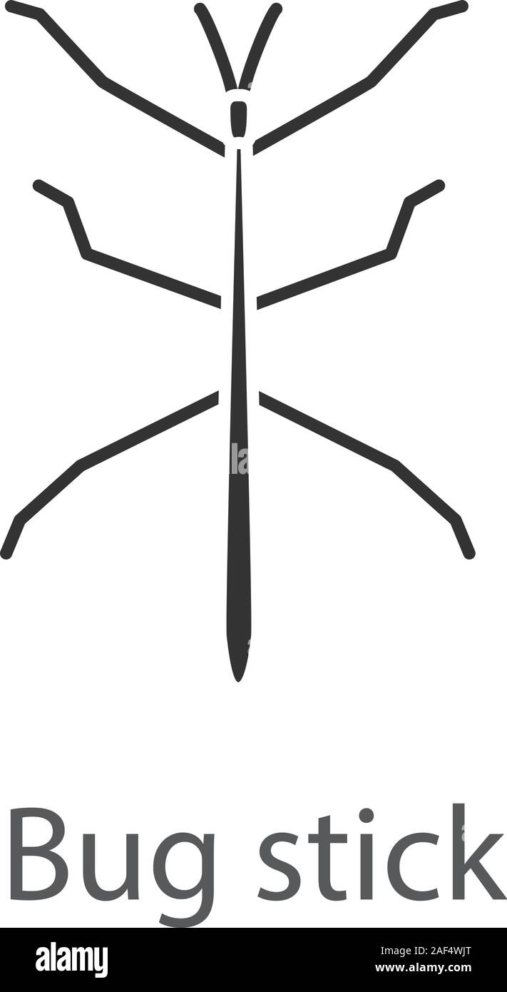 Stick bug glyph icon. Ghost insect. Phasmid. Silhouette symbol ...