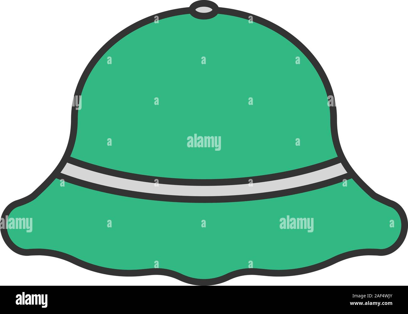 Fisherman hat color icon. Fishing equipment. Isolated vector ...