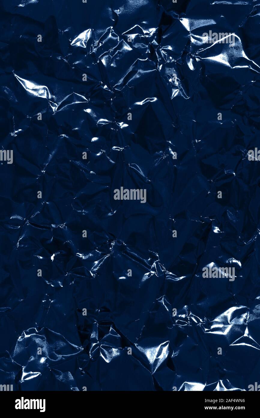 Crumpled paper for background usage. Classic blue color of year 2020 ...