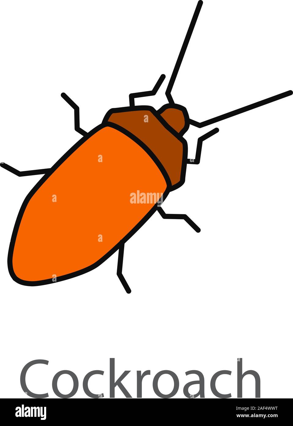 Cockroach color icon. Insect. Isolated vector illustration Stock Vector ...