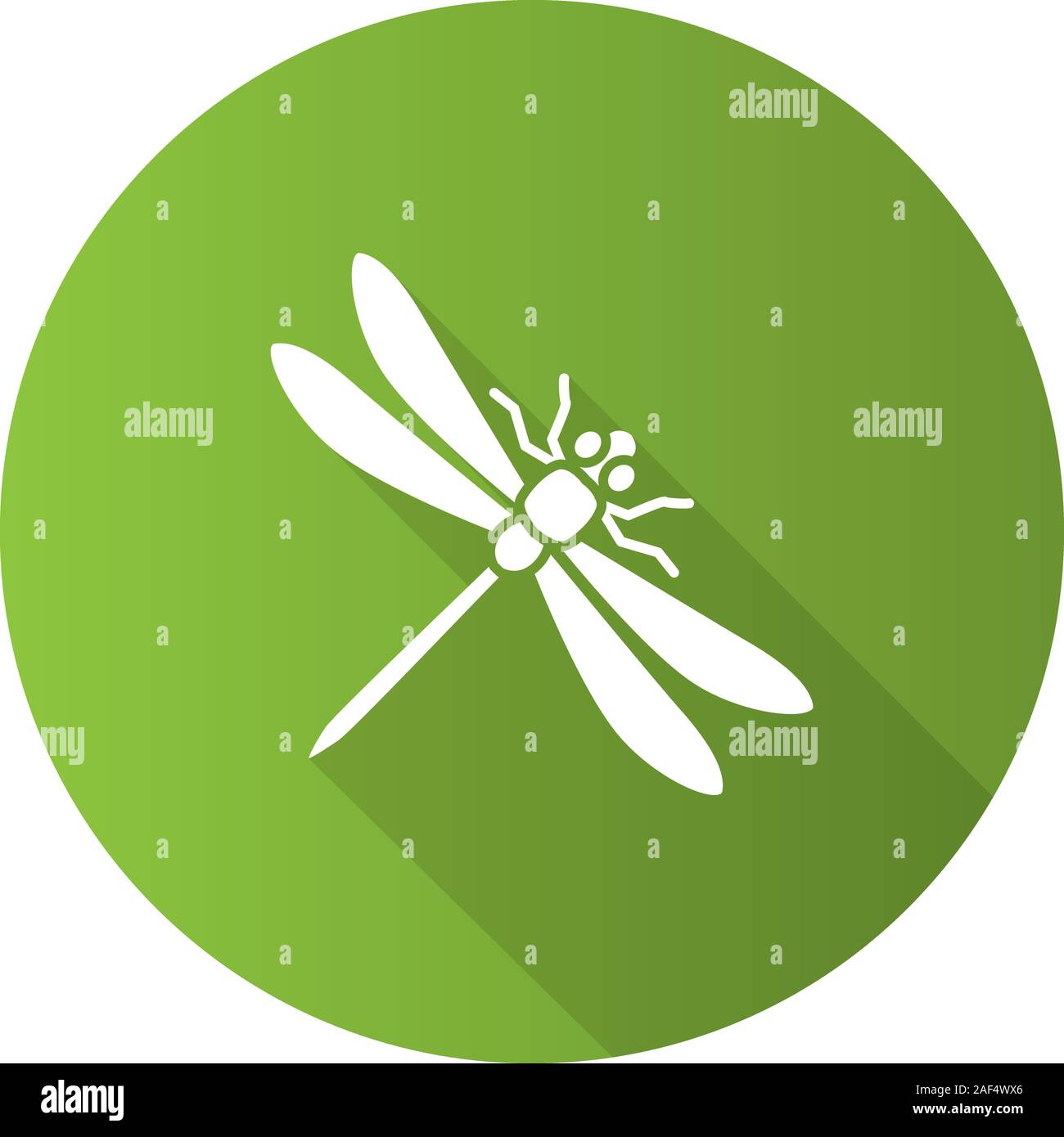 Dragonfly Flat Design Long Shadow Glyph Icons Set Insect Vector
