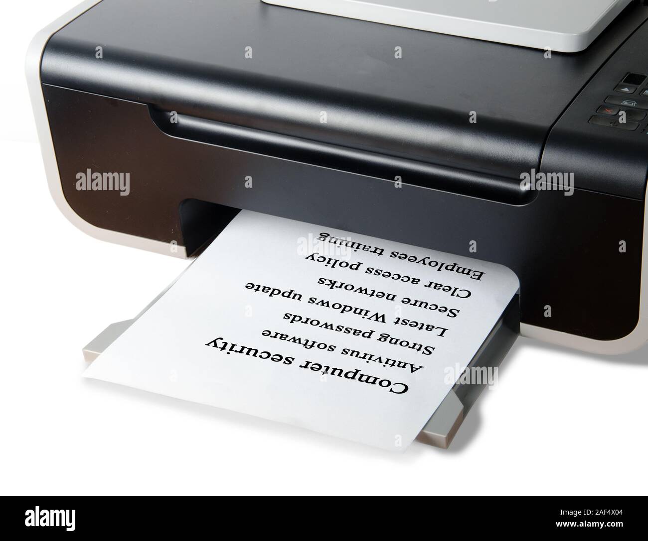 Printing list of computer sequrity tips Stock Photo - Alamy