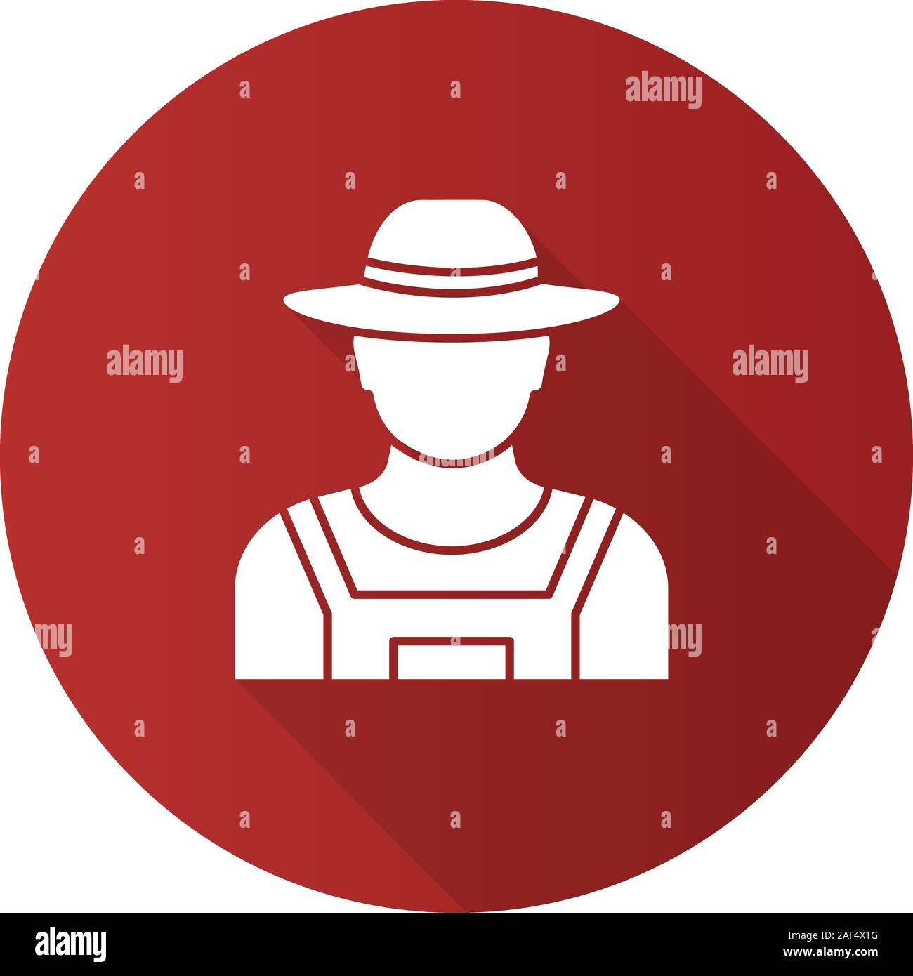 Farmer flat design long shadow glyph icon. Agricultural worker. Vector ...