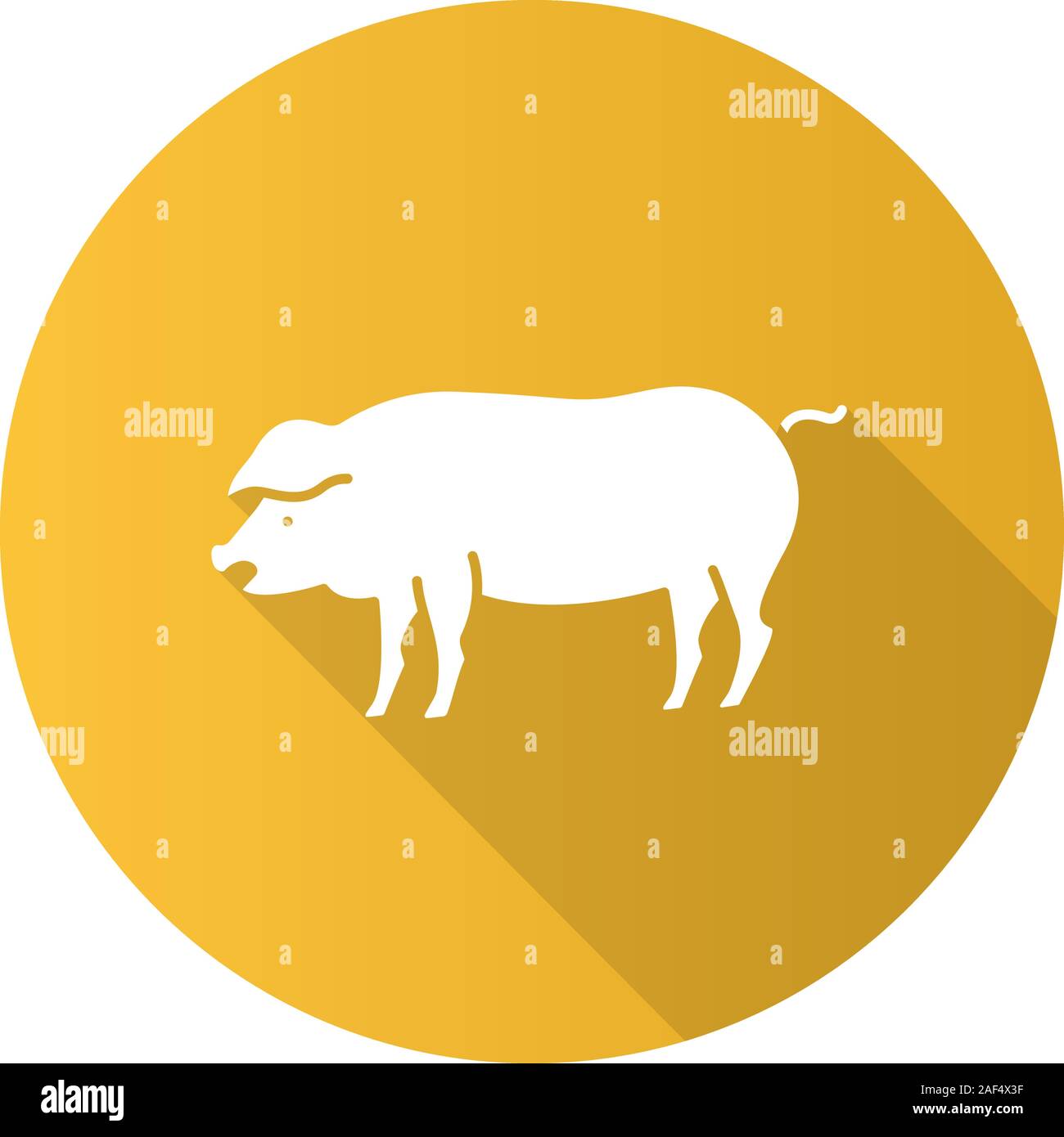 Pig flat design long shadow glyph icon. Livestock farming. Agriculture ...