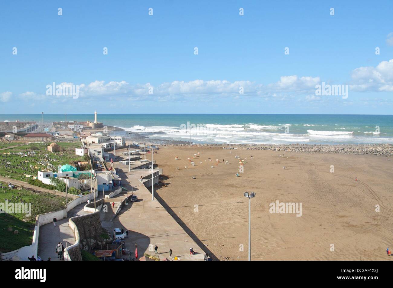 Rabat Beach (Plage de Rabat), looking from the fortifications of the ...