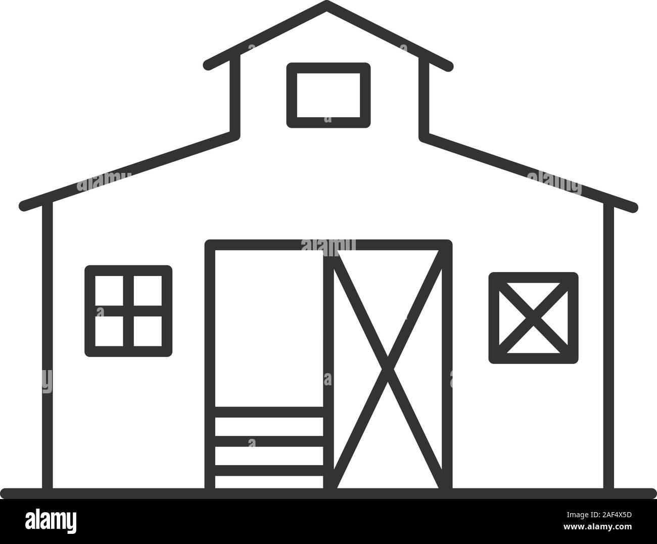 Barn linear icon. Ranch. Agriculture. Thin line illustration. Contour ...