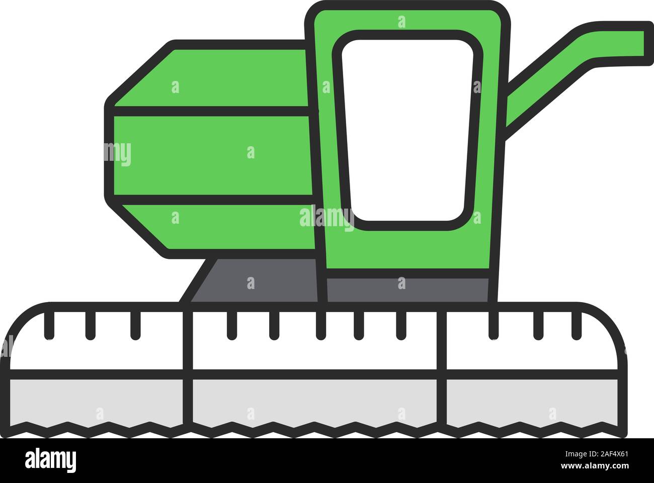 Combine harvester color icon. Agricultural implement. Isolated vector ...