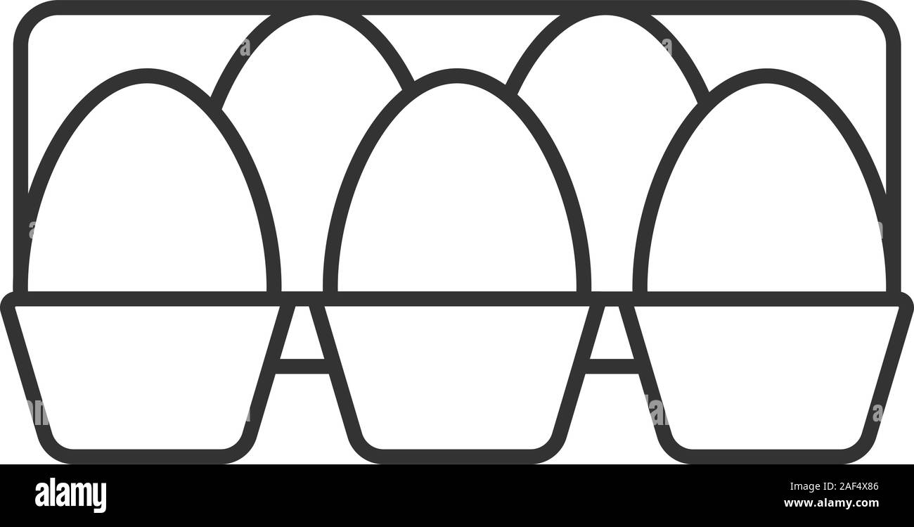 Eggs tray linear icon. Thin line illustration. Contour symbol. Vector ...