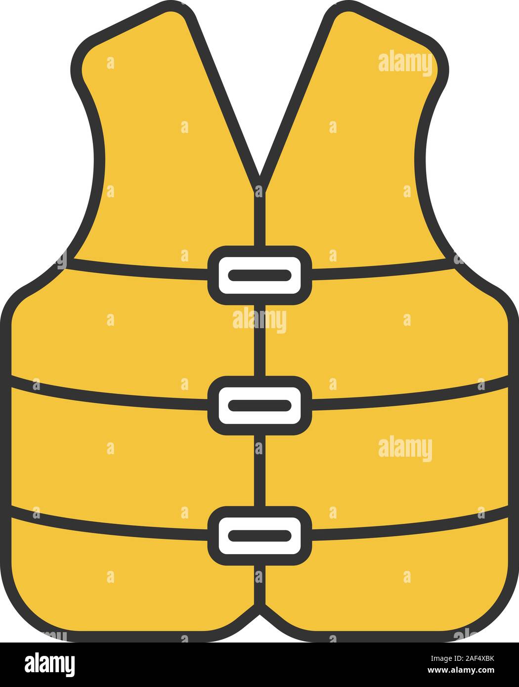 Life jacket color icon. Boating life vest. Isolated vector illustration ...