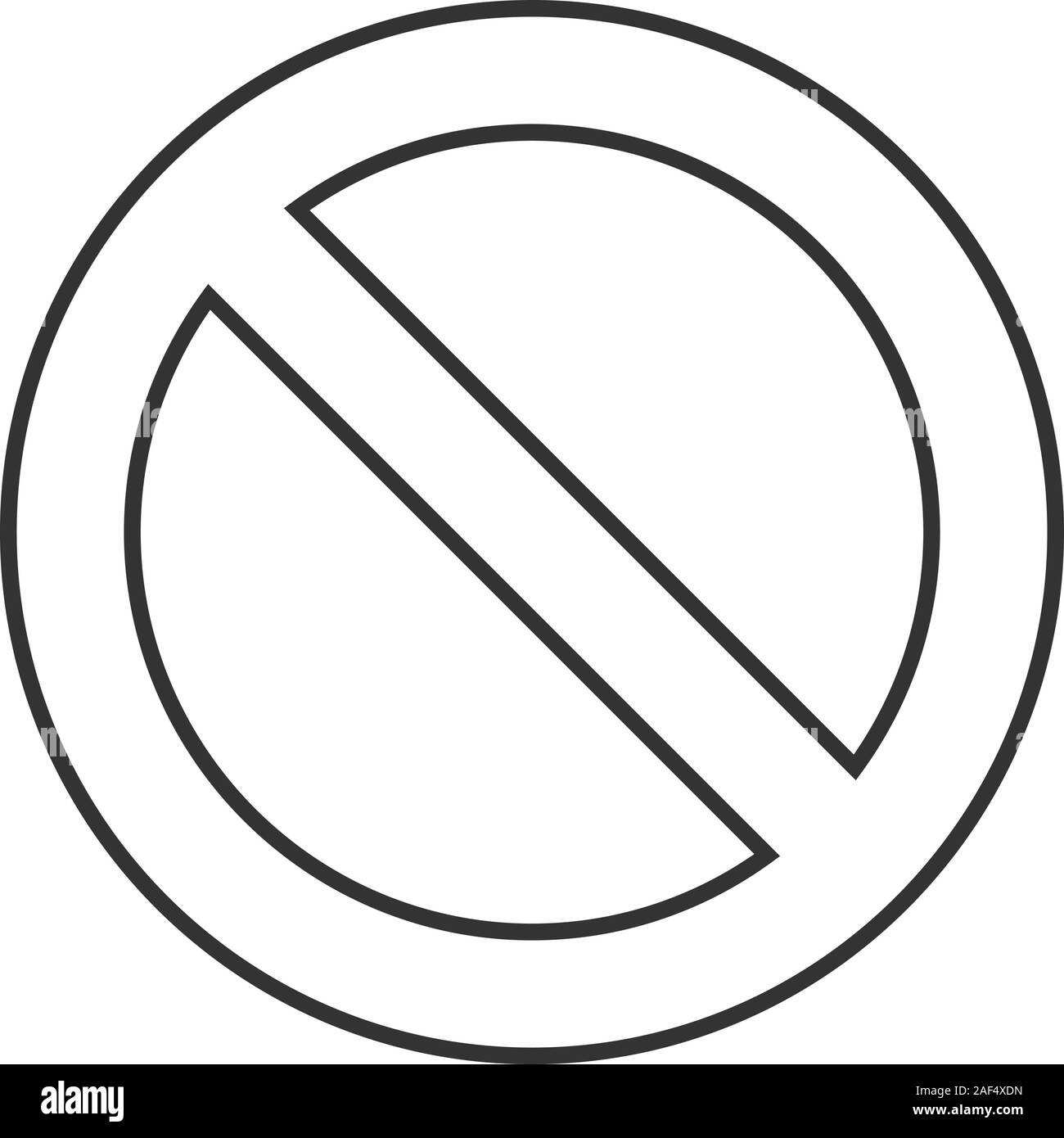 Prohibition circle linear icon. Forbidden road sign. Thin line ...