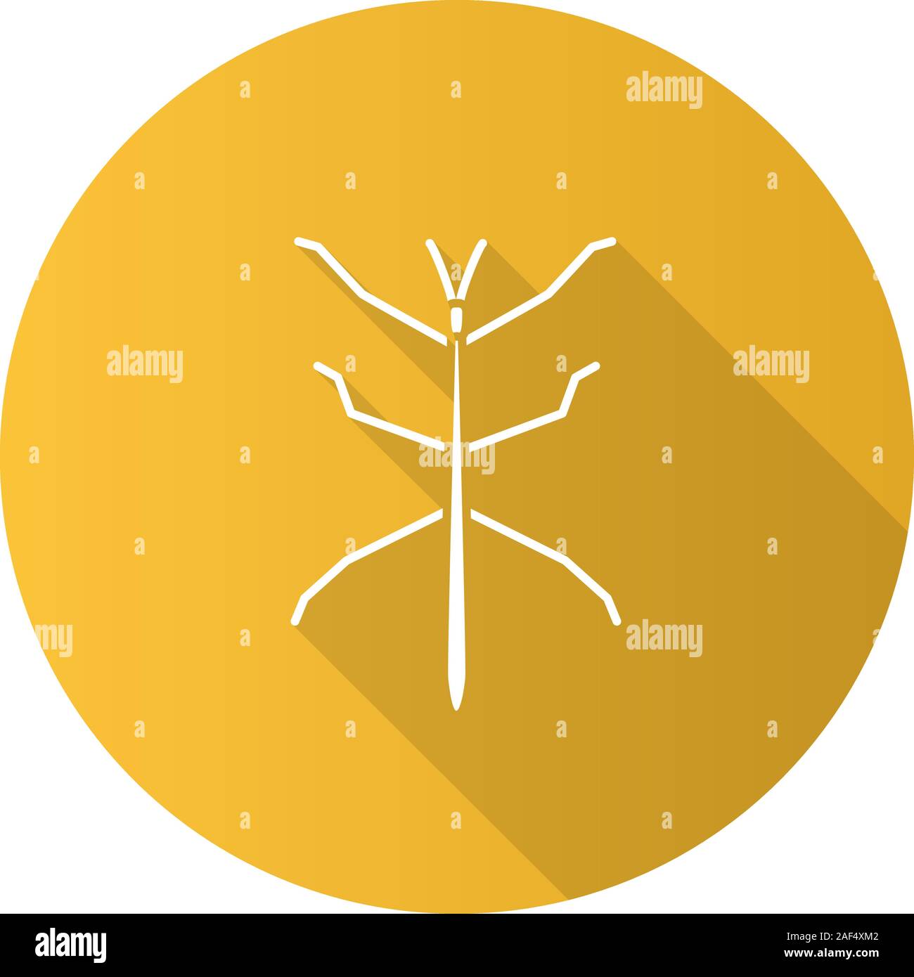 Stick bug flat design long shadow glyph icon. Ghost insect. Phasmid ...