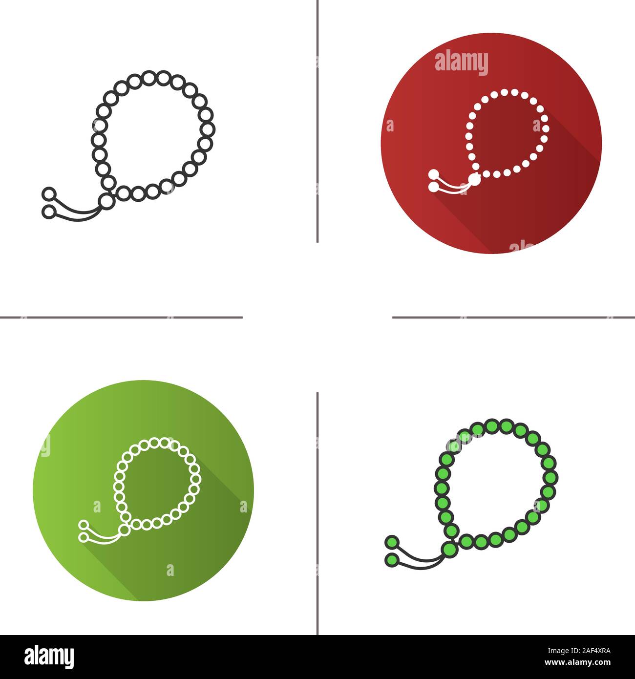 Misbaha icon. Flat design, linear and color styles. Dhikr. Tespih ...