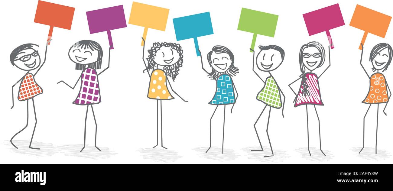 A group of people are demonstrating with signs Stock Vector Image & Art ...