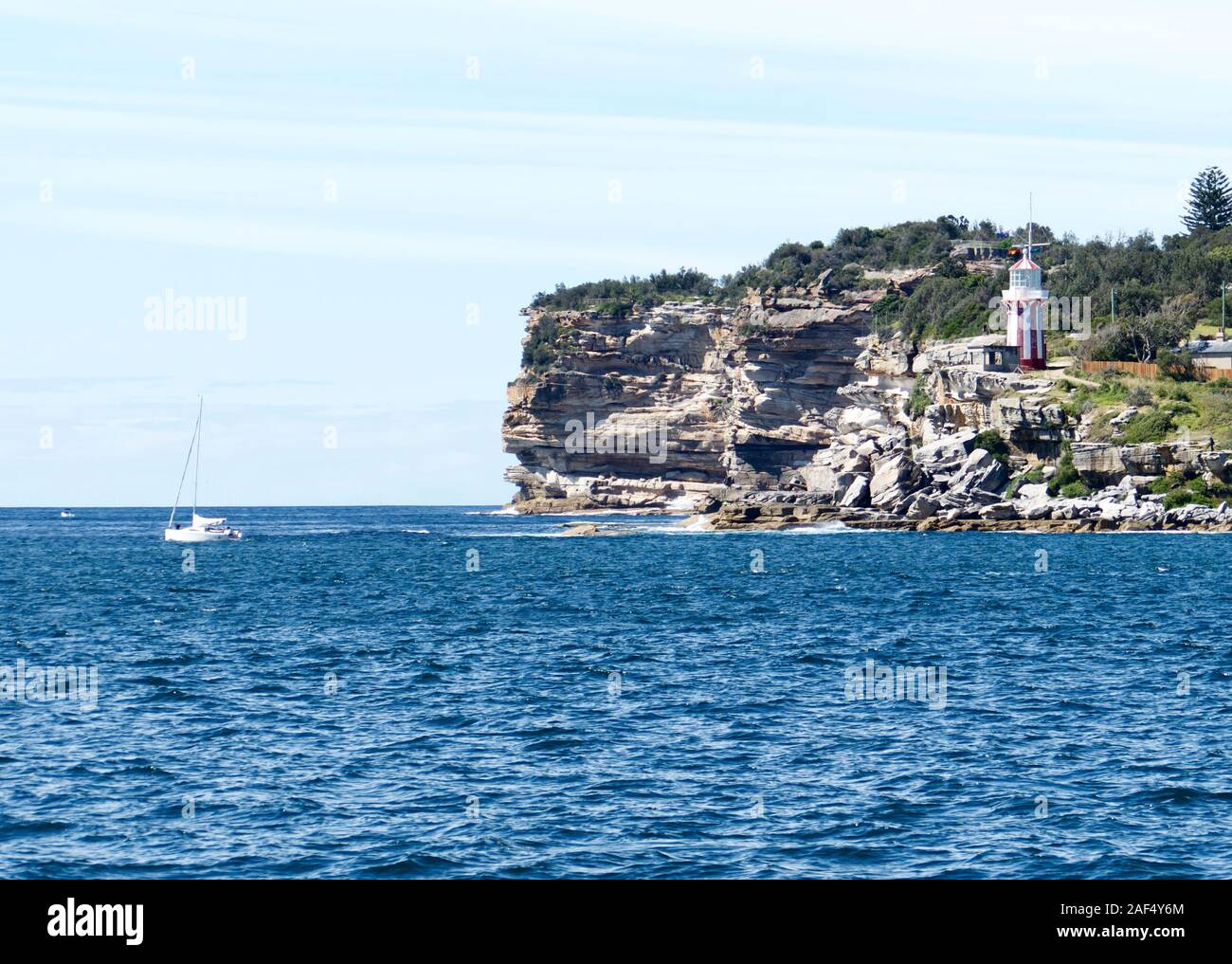 The historic Hornby Lighthouse is near Watsons Bay in Sydney Harbour ...
