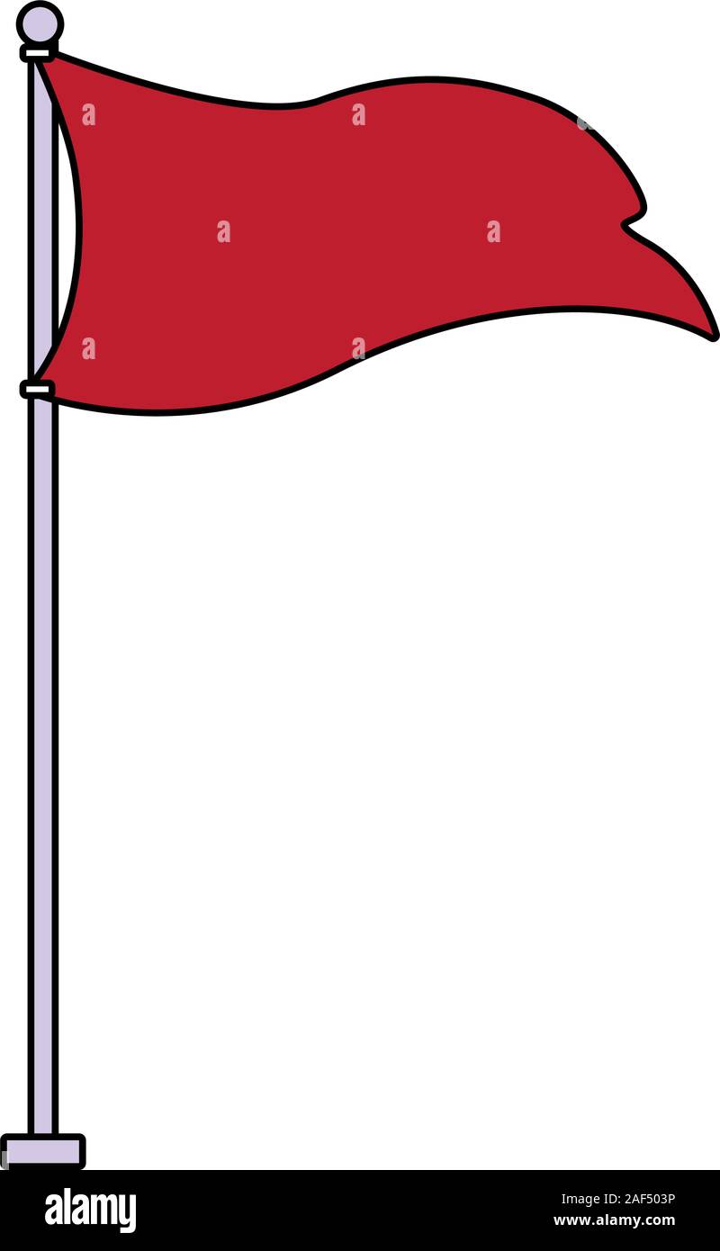 flag waving on a stick in white background vector illustration design ...