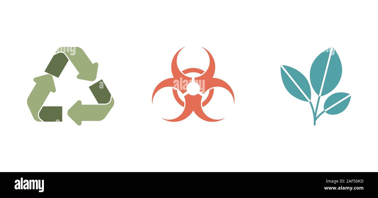 Isolated recycle biohazard and organic vector design Stock Vector Image ...