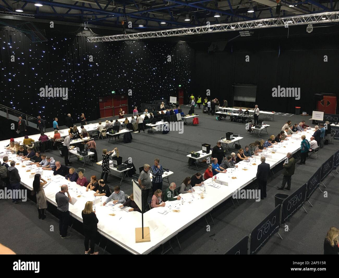 Counting gets underway at the Barnsley Metrodome during the 2019 ...