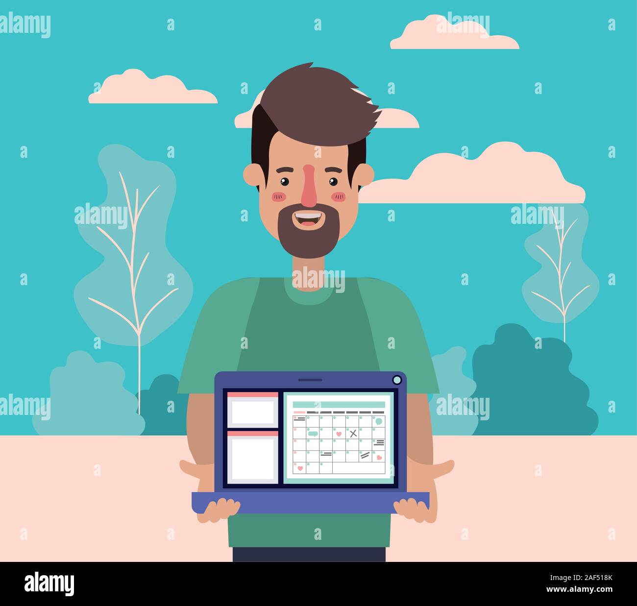 Laptop and avatar man vector design Stock Vector Image & Art - Alamy