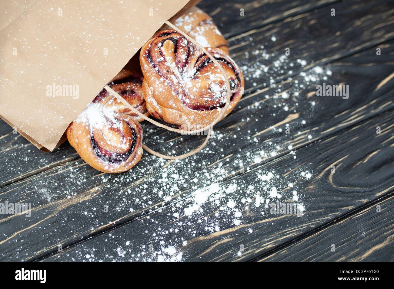 Mock up. Healthy tasty breakfast. Top view, copy space. Bakery on the ...