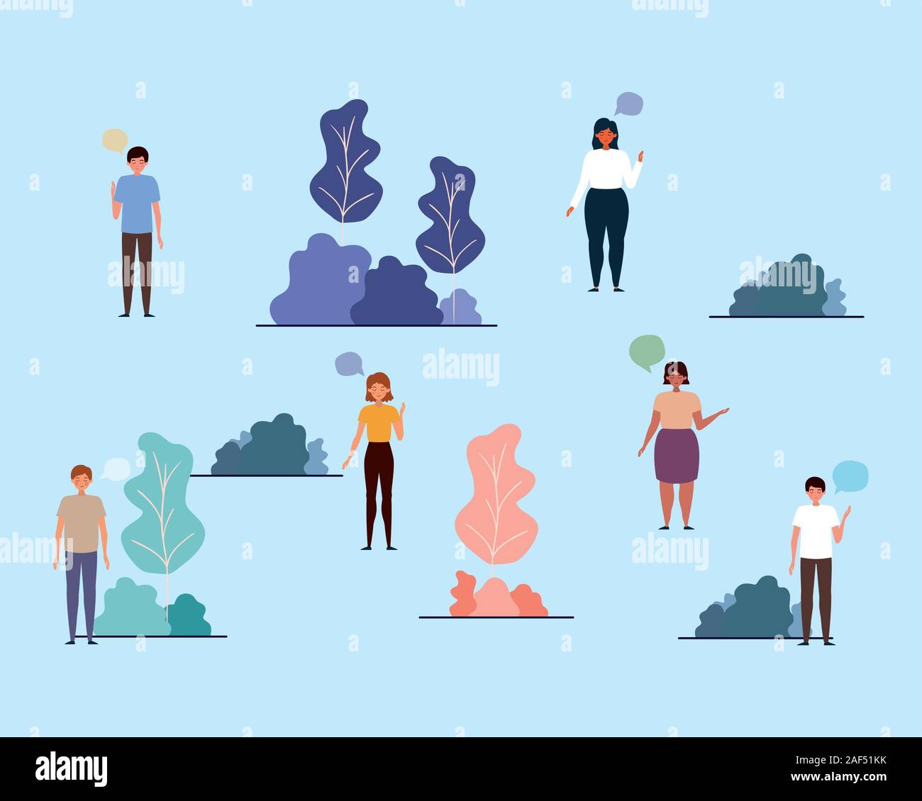 People with communication bubble vector design Stock Vector Image & Art ...