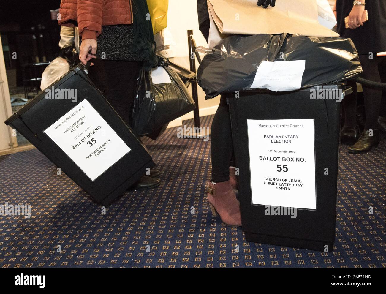 Mansfield, Nottinghamshire, England, UK. , . The first ballot boxes ...