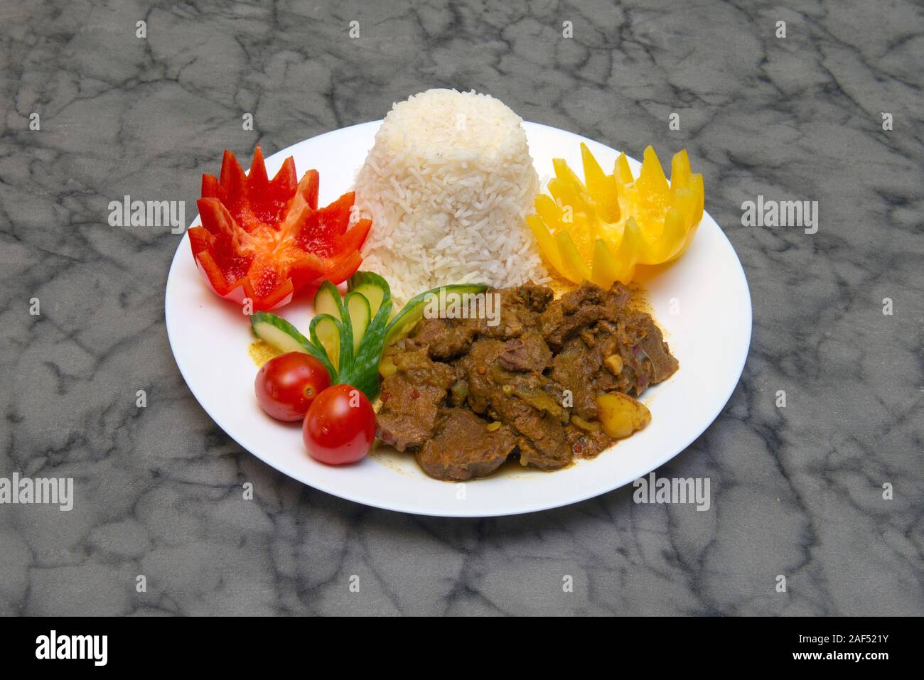 Caribbean food. Curried Goat Stock Photo - Alamy