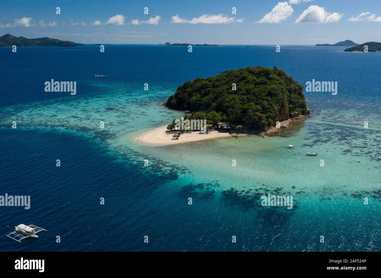 Early morning aerial view of Cheron Island,Coron,Palawan,Philippines ...