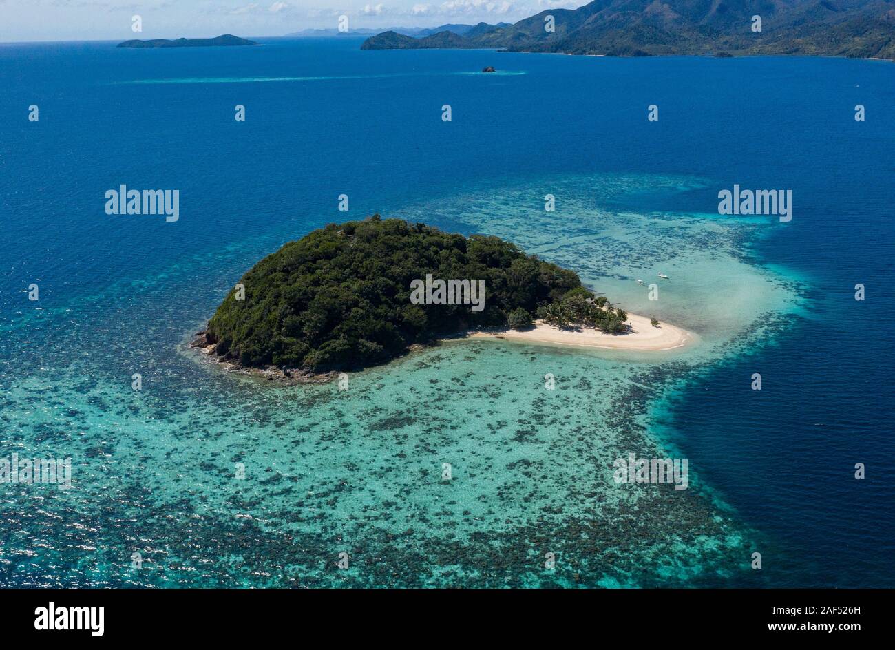 Early morning aerial view of Cheron Island,Coron,Palawan,Philippines ...