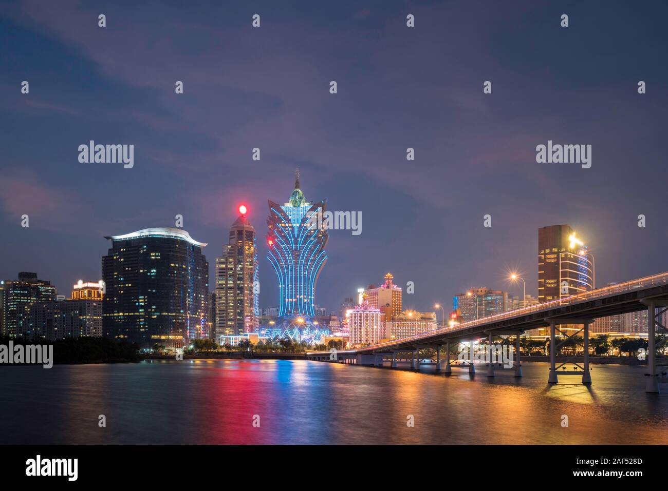 Image of Macau (Macao), China. Skyscraper hotel and casino building at ...